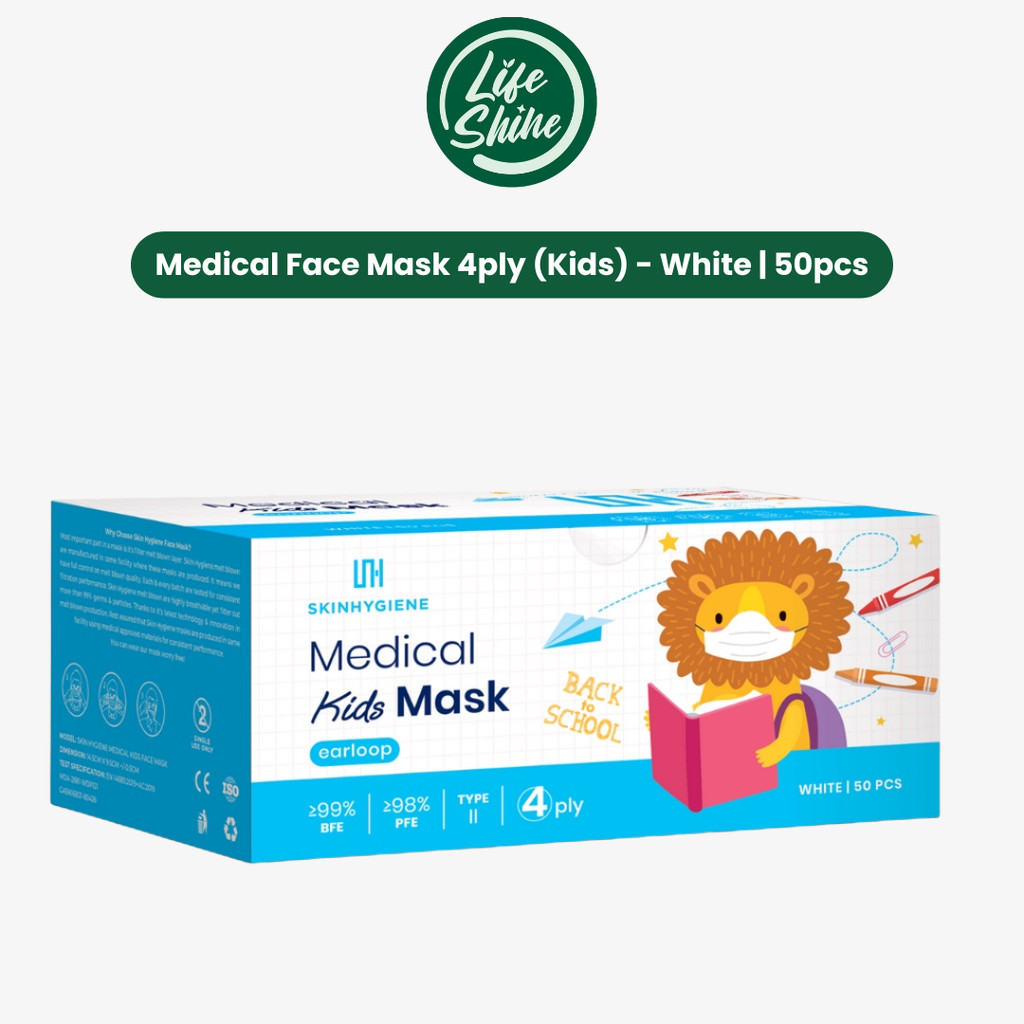 Skin Hygiene Upgraded Ultra-Soft Earloop 4 Ply Kids Medical Mask ...