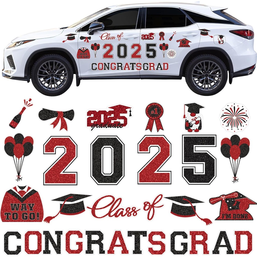 30 Pieces Graduation Car Magnets Set 2025 Graduation Car Decorations ...