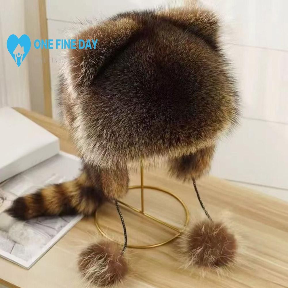 Cute Raccoon Shaped Lei Feng Hat Earmuffs Imitation Winter Christmas ...