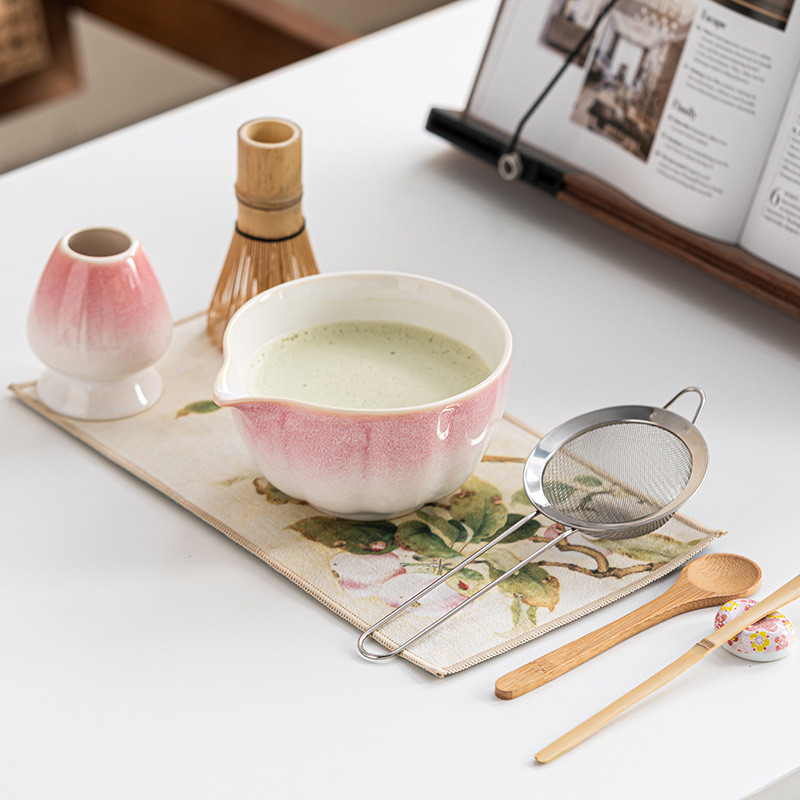 Sakura Powder Matcha Bowl Set Bamboo Tea Brush Stirrer Matcha Tool ...