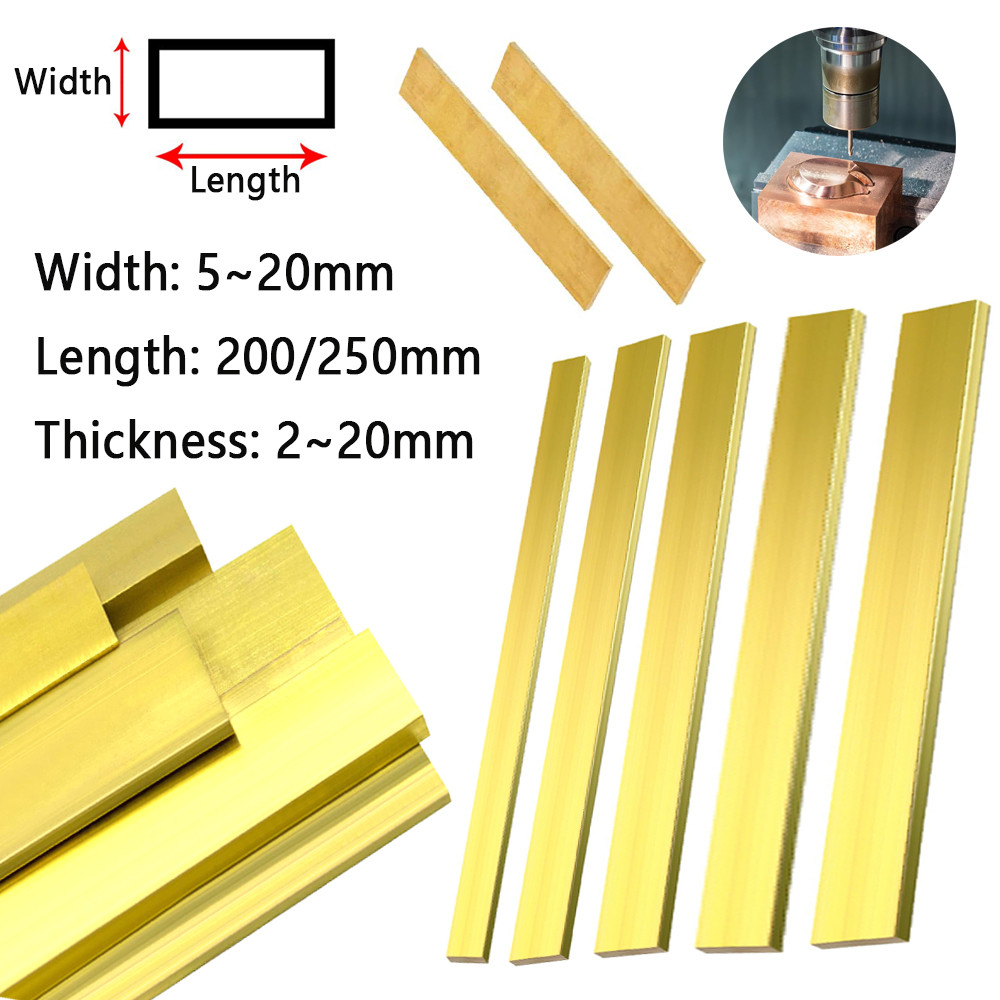 H59 Brass Flat Bar Plate Strip Thicknesses 2mm 4mm 6mm 8mm 10mm 20mm ...