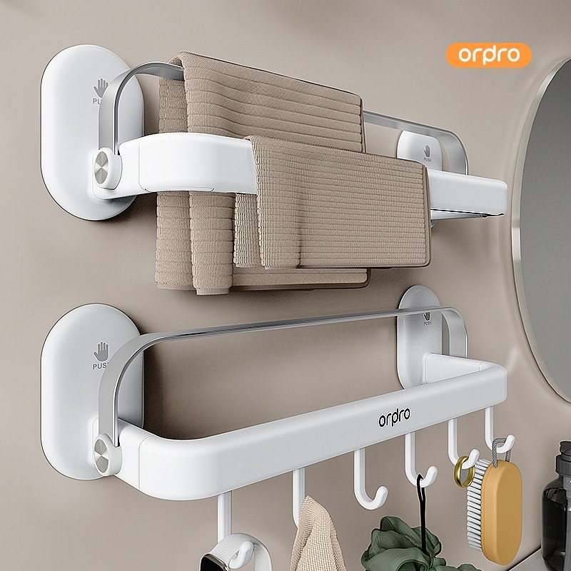 LODER Orpdro Suction Cup Towel Rack with Flip Design for Bathroom ...