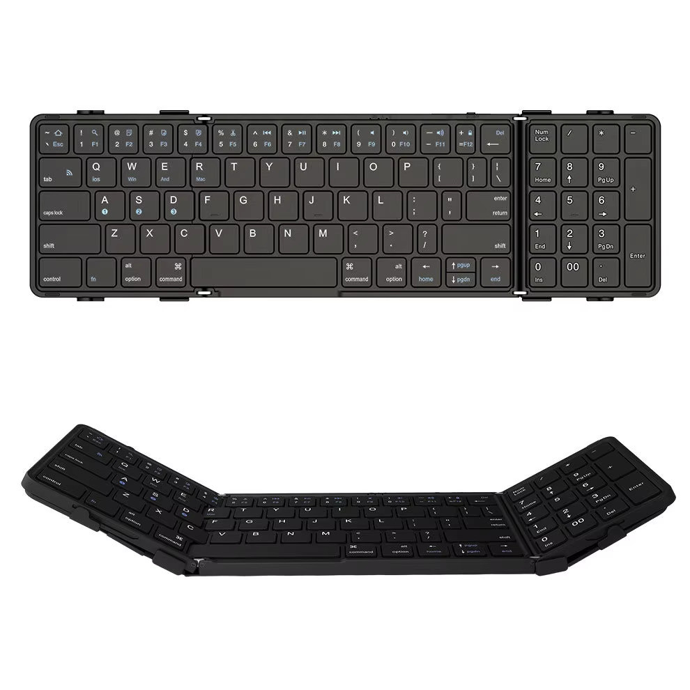 BOW Foldable Bluetooth Keyboard with Numeric Keypad /Touchpad Wireless ...