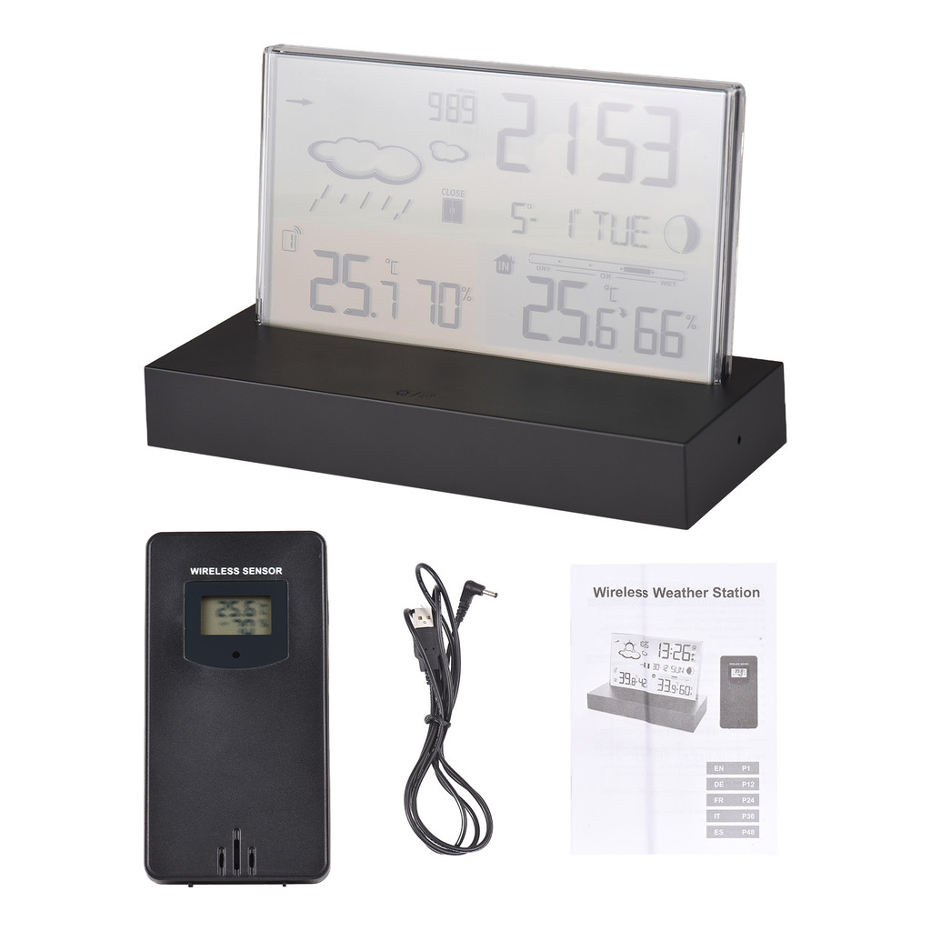 Ado)Weather Station Wireless Indoor Outdoor with Sensors Transparent ...