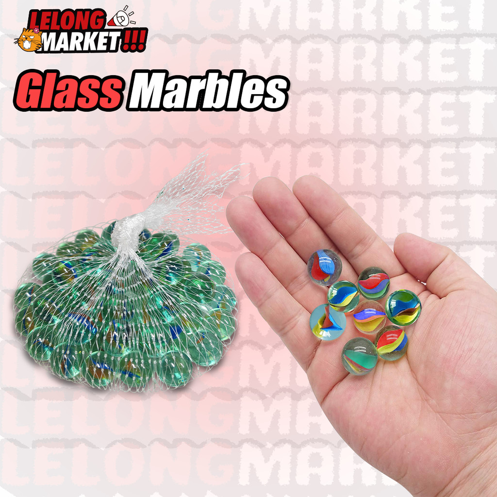 Glass Marble 15mm/Guli Kaca/Guli Congkak/玻璃弹珠(50pcs/50biji) 280g ...