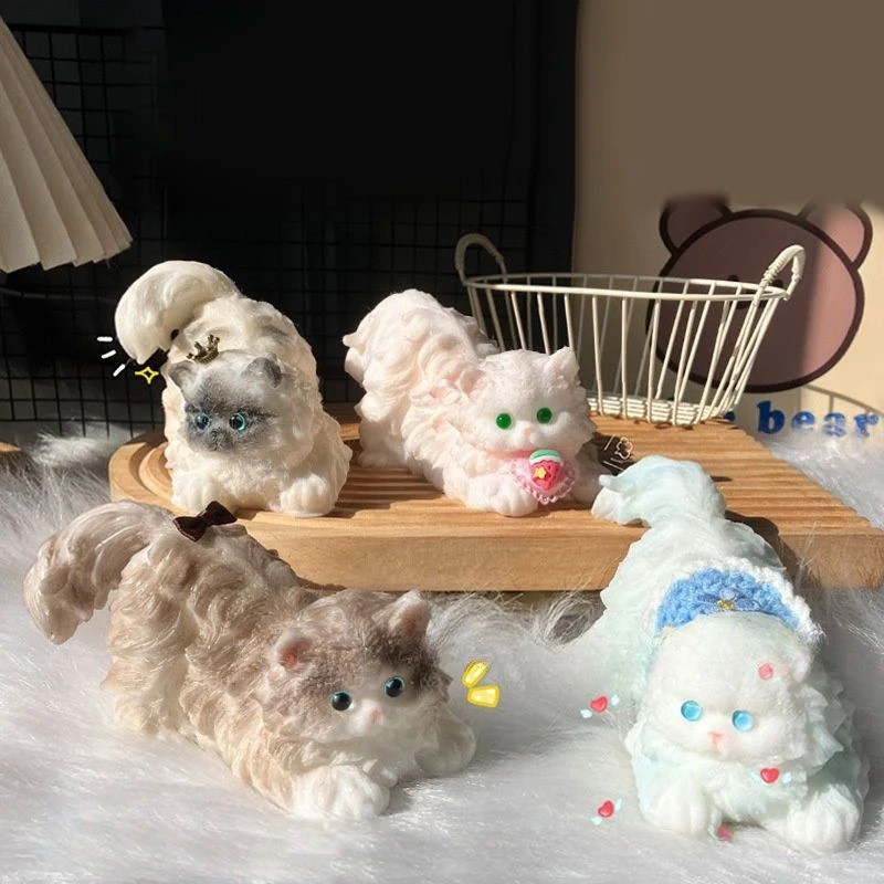 Slow Rebound Persian Cat Doll Squeeze Toy Animal Colorful Simulation ...