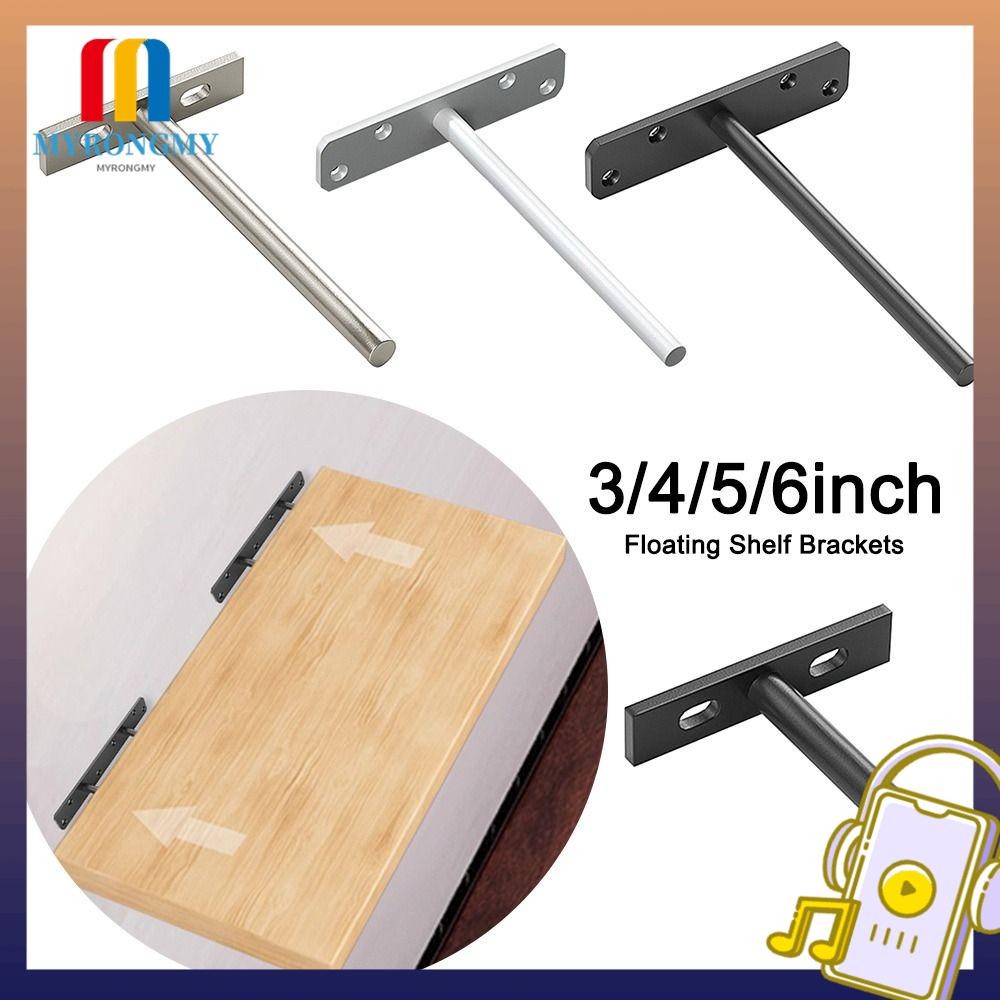 MYRONGMY Shelves Brackets, Metal Heavy Duty Floating Shelf Brackets ...