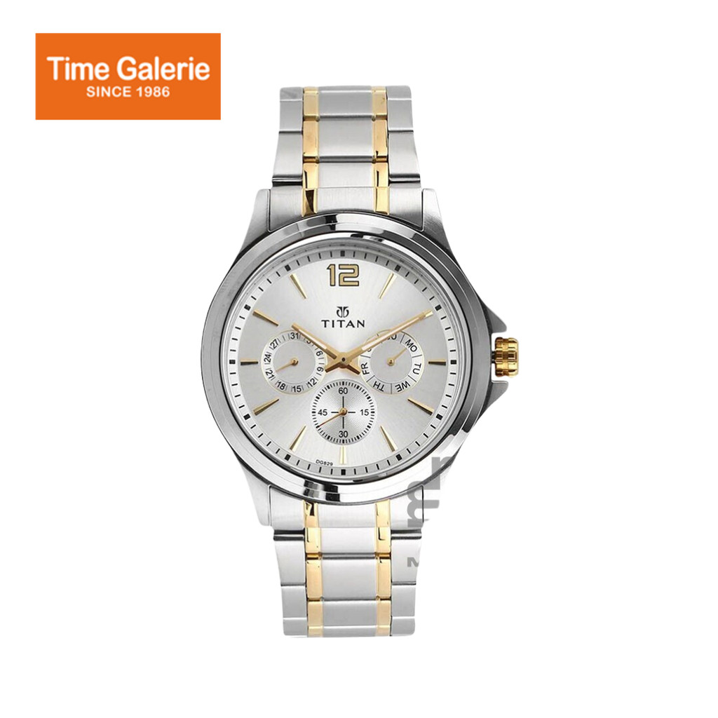 Titan Classique 1698BM01 Silver Dial Stainless Steel Quartz Men's Watch ...