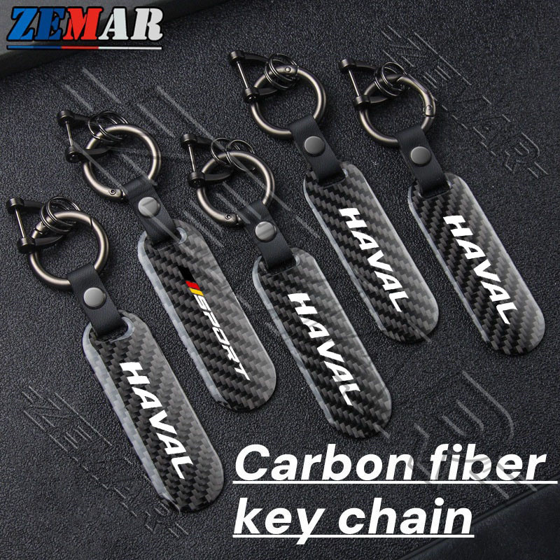 Haval Car Keychain Carbon Fiber Hang Tag Key Buckle Motorcycle Key ...