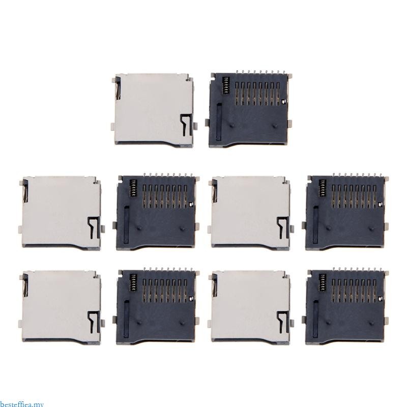 beste 10 Pcs Spring Loaded Push Type PCB Mount Connector 9 Pins SD Card ...