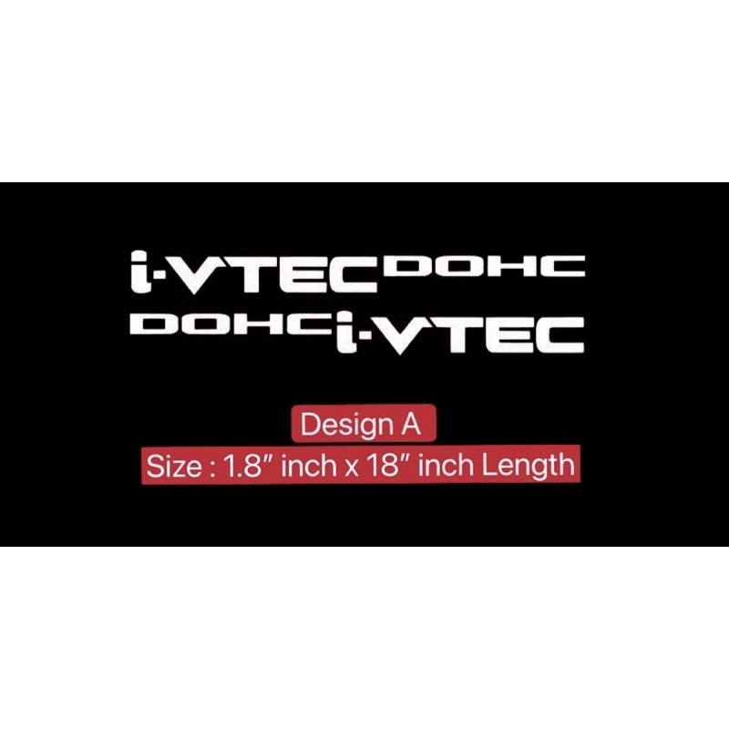 (Ready Stock) S500# 2pc HONDA I VTEC DOHC / VTEC DOHC Car Vinyl Decal ...