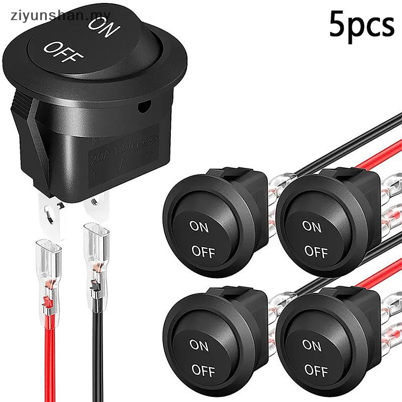 ziyunshan 5Pcs Round Rocker Switch ON Off SPST Mini Toggle Switch 12V ...