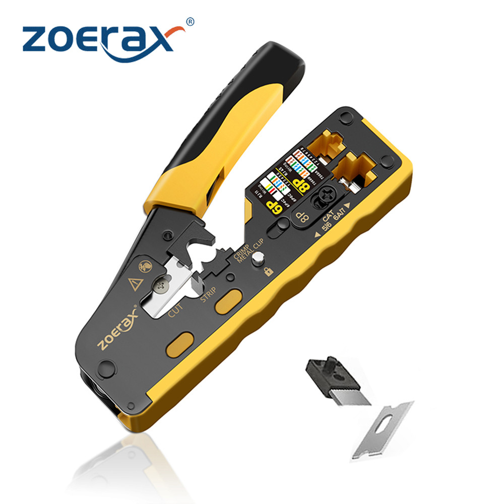 ZoeRax RJ45 Cat7 Crimp Tool Ethernet Crimping Tool Wire Cutter Crimper ...