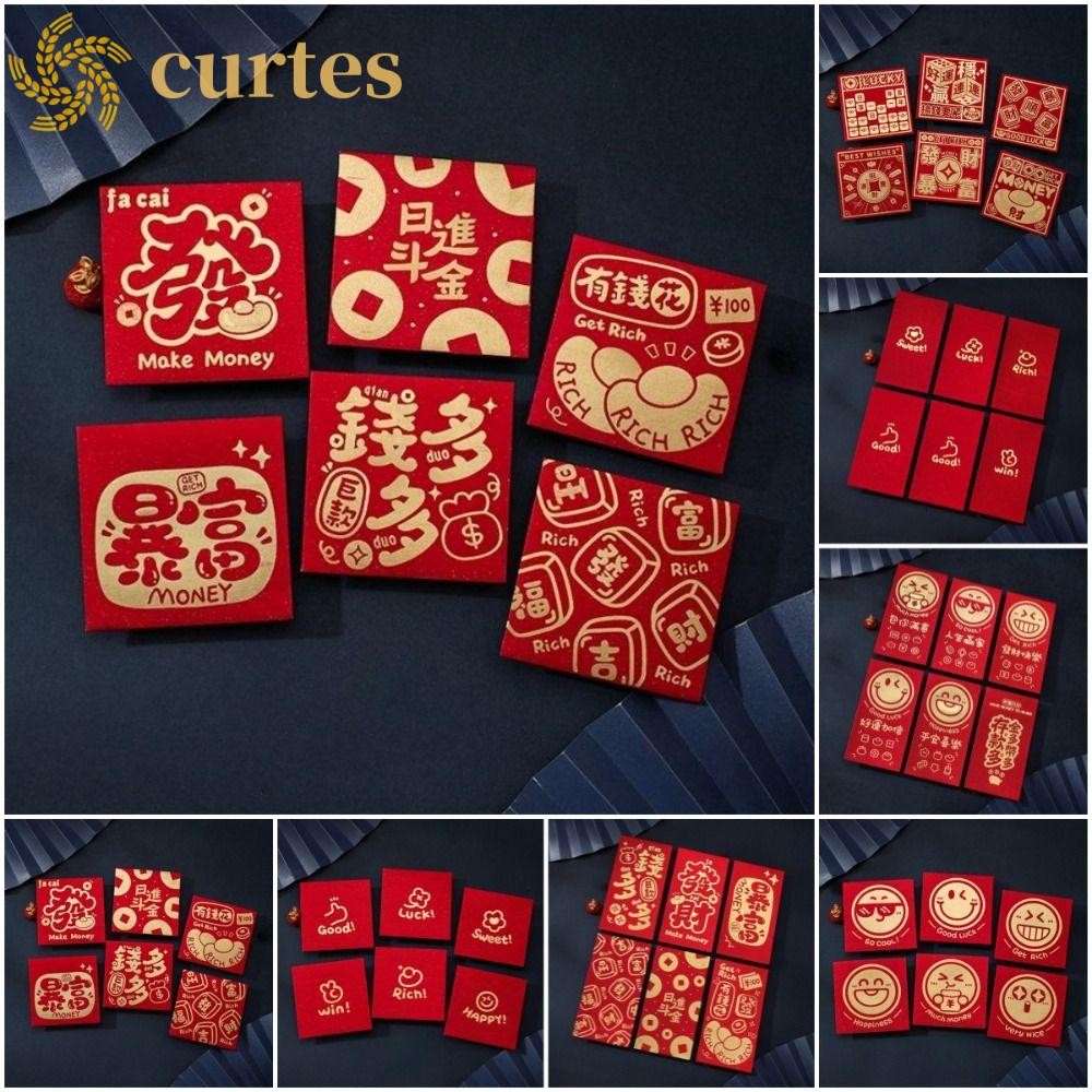 CURTES 12Pcs 2025 New Year Red Packet, Chinese Traditional Custom New ...