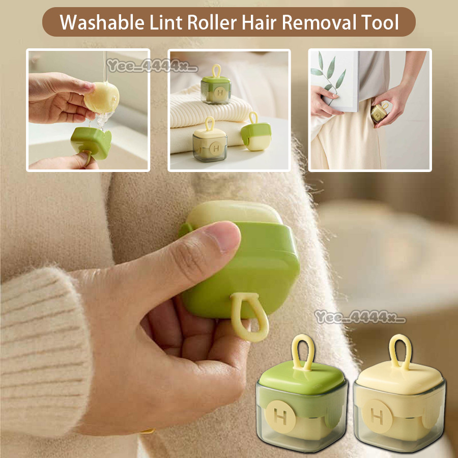 2pcs Portable MIni Roller Eliminator Brush Reusable Pet Hair Remover Clothes Hair Sticky Roller ...