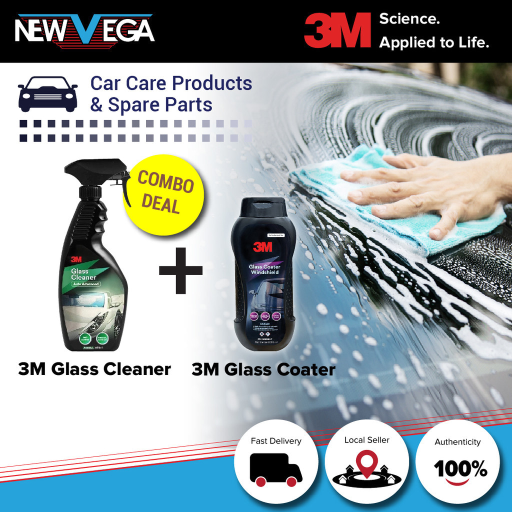3M CAR CARE COMBO DEAL. 3M Glass Cleaner PN38191LT (400ml) + 3M Glass ...