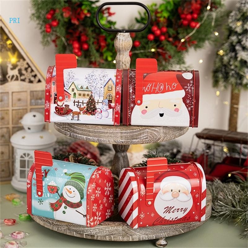 pri Decorative Christmas Tin Mailboxes for Candies Snacks Treats ...