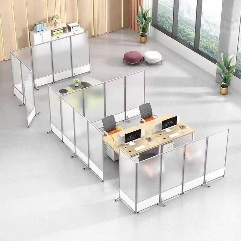 Office Frosted Acrylic Screen and Partition Factory Workshop Folding ...