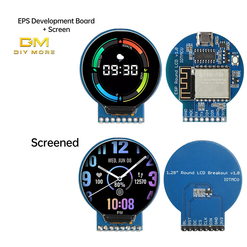 DIYMORE ESP8266 Development Board NodeMCU Expansion Board 1.28-inch ...