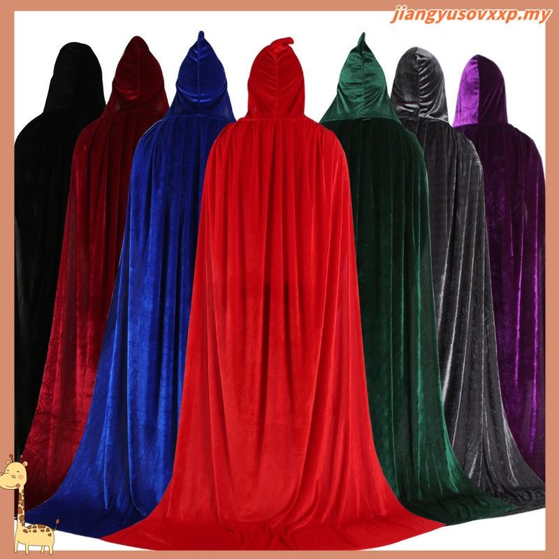 Adult Long Cloak Halloween Vampire Cosplay Costume Masquerade Hooded ...