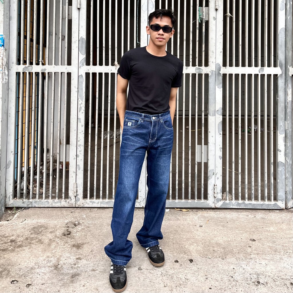 Stiego- Baggy Loose Wisker Blue Pants (Unisex Baggy Jeans) | Shopee ...