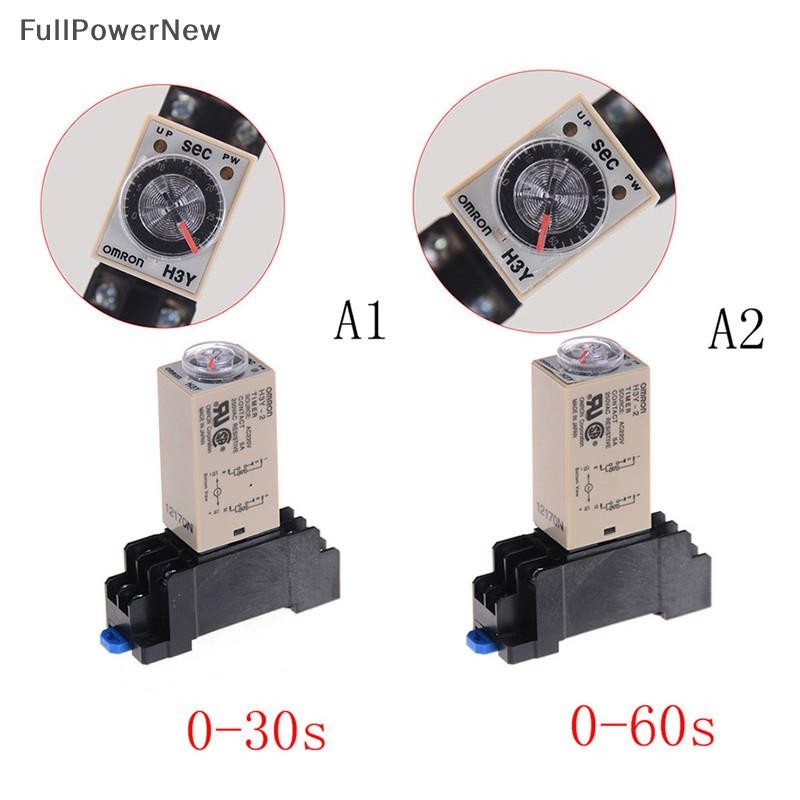 Full 220V H3Y-2 Power On Time Relay Delay Timer 0-30s/60s DPDT & Base Socket Power | Shopee Malaysia