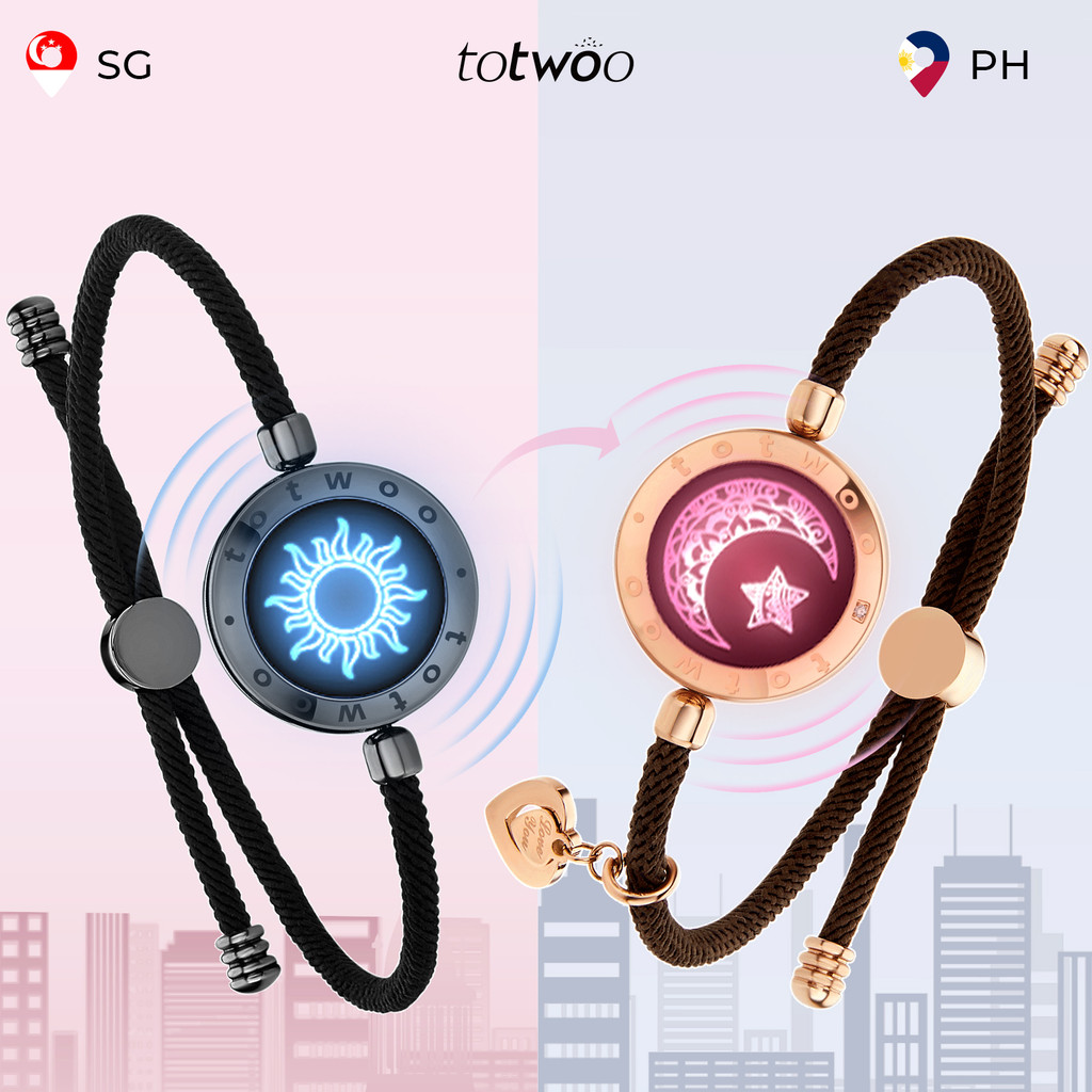 TOTWOO Touch Bracelet Light Up&Vibration for Couples Smart Jewelry Long ...