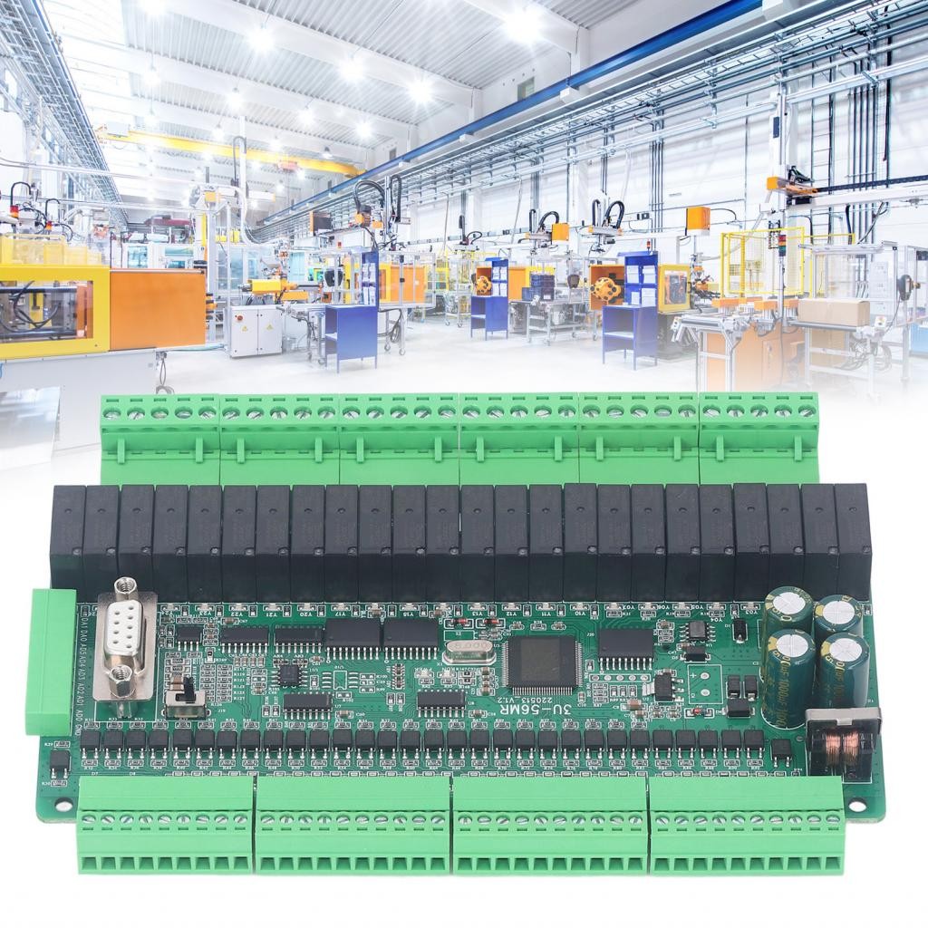 Supergoodsales PLC Industrial Control Board DC24V Programmable Logic Controller 32 Input 24 ...