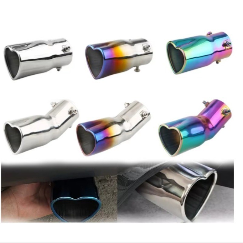 Car Modified Exhaust Pipe Silencer Love Heart Tail Throat Heart Type ...