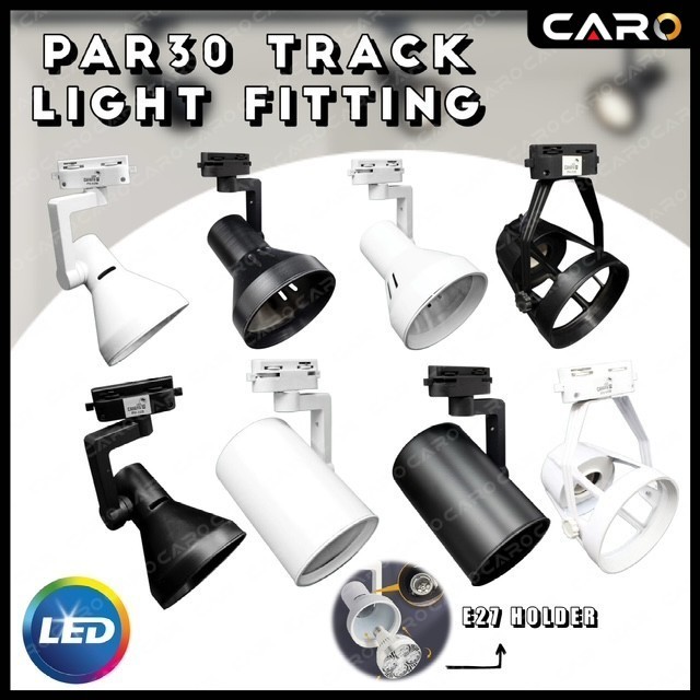 LED TRACK LIGHT BK/WH HOUSING FITTING E27 BULB HOLDER CEILING TRACK SHOPPING MALL / SHOT LOT ...