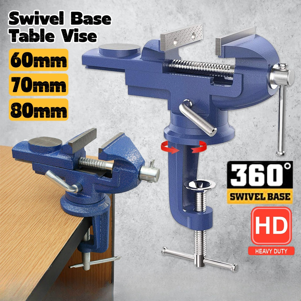 60mm 70mm 80mm Swivel Base Table Vise Clamp Heavy Duty Woodworking ...
