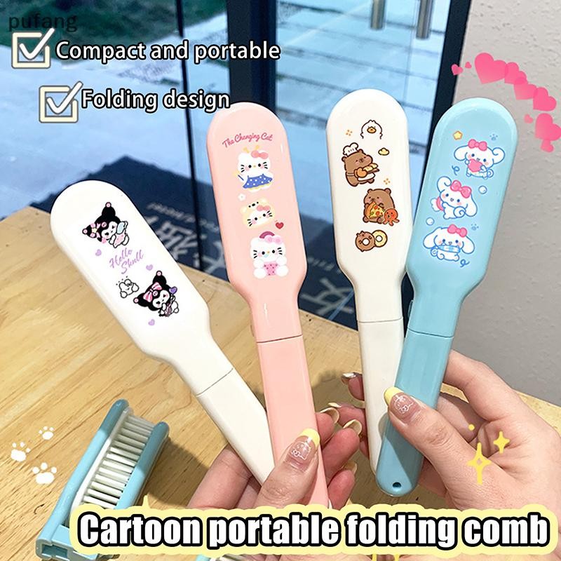 pu Sanrio Hello Kitty Foldableb Kuromi Cinnamoroll Portable Hairb ...
