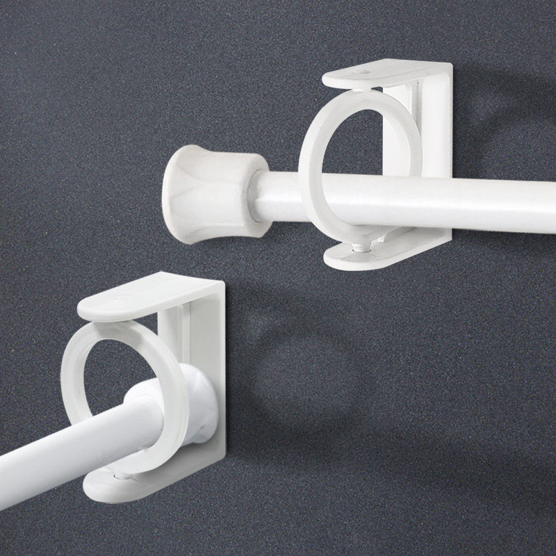 Turnable Curtain Rod Holder Hook Rod Hook Perforation-Free Ring Fixed ...