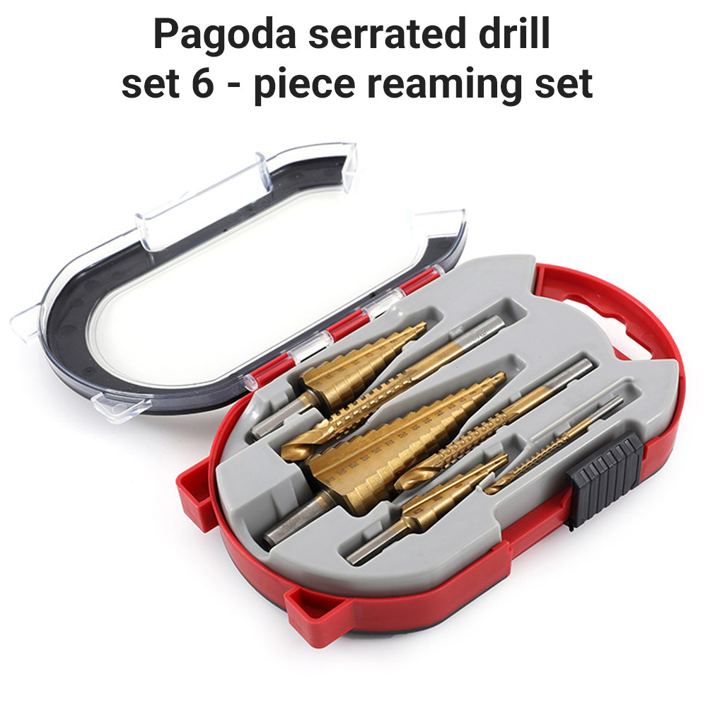 Pagoda Step Drill Set Titanium Coated Hex Shank Drills Bits Steel Wood ...