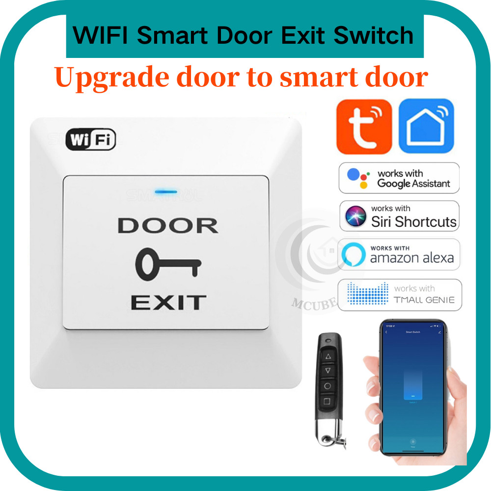 Tuya WIFI RF433 Door Exit Button Switch Smart Access Control WIFI Door Control Switch RF433 ...