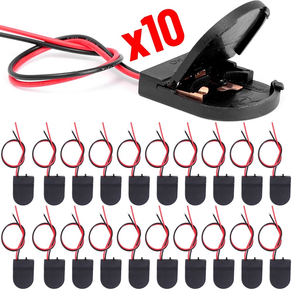 3V CR2032 Plastic Battery Box Button Battery Holder with Line On Off ...