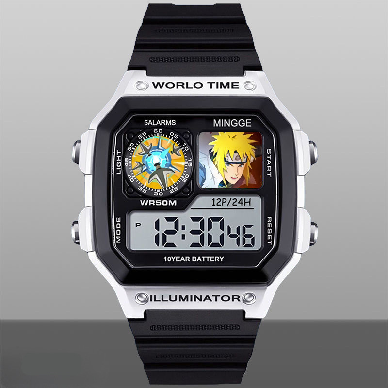 Naruto Student Watch Sports Electronic Watch Mute with Alarm Clock ...