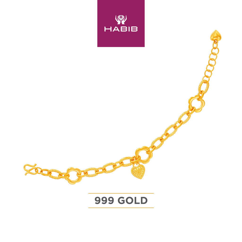 HABIB 999/24K Yellow Gold Bracelet WWGB2301123 | Shopee Malaysia