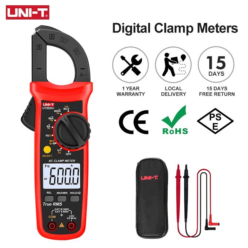 UNI T Digital Clamp Meter UT201+ UT202+ UT203+ UT204+ AC DC Voltage ...
