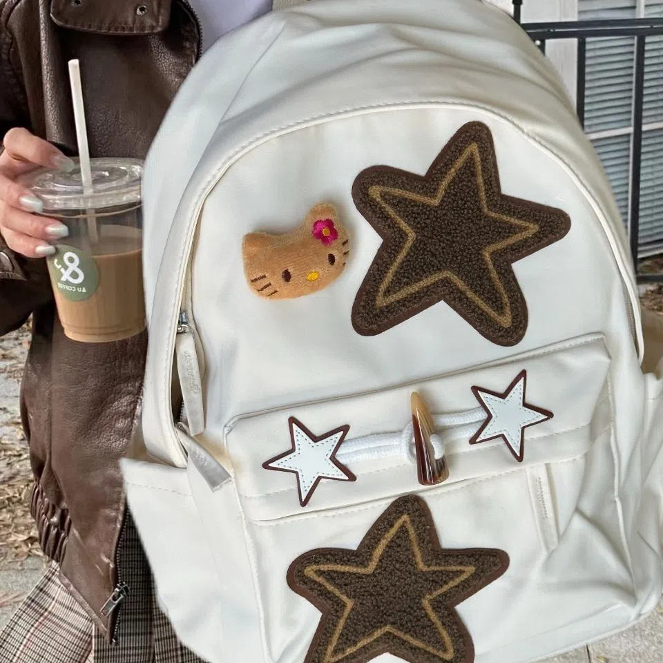 Original Kitty Brown Star Backpack Y2k Autumn Winter Harajuku Spice ...