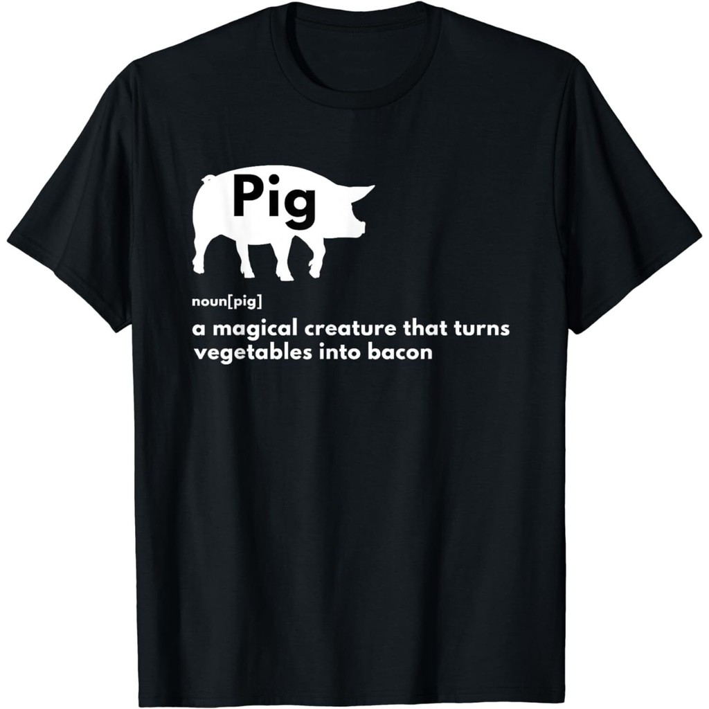 Hilarious Pig Definition Funny Bacon Lover & Food T-Shirt | Shopee Malaysia
