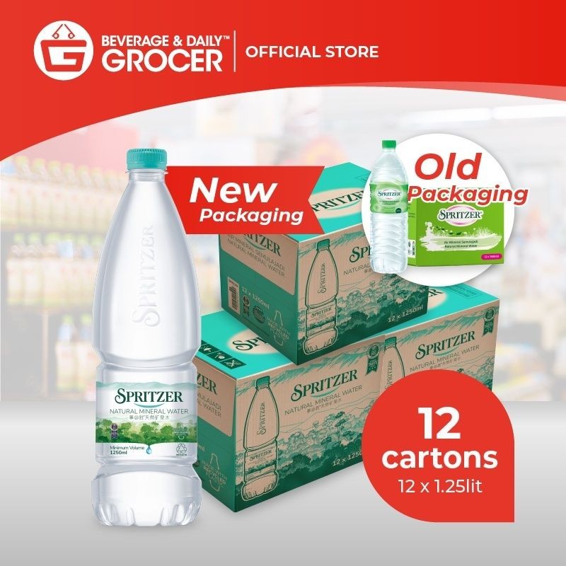 Spritzer Natural Mineral Water 12 x 1.25L (144 bottles) 12 Cartons | Shopee Malaysia