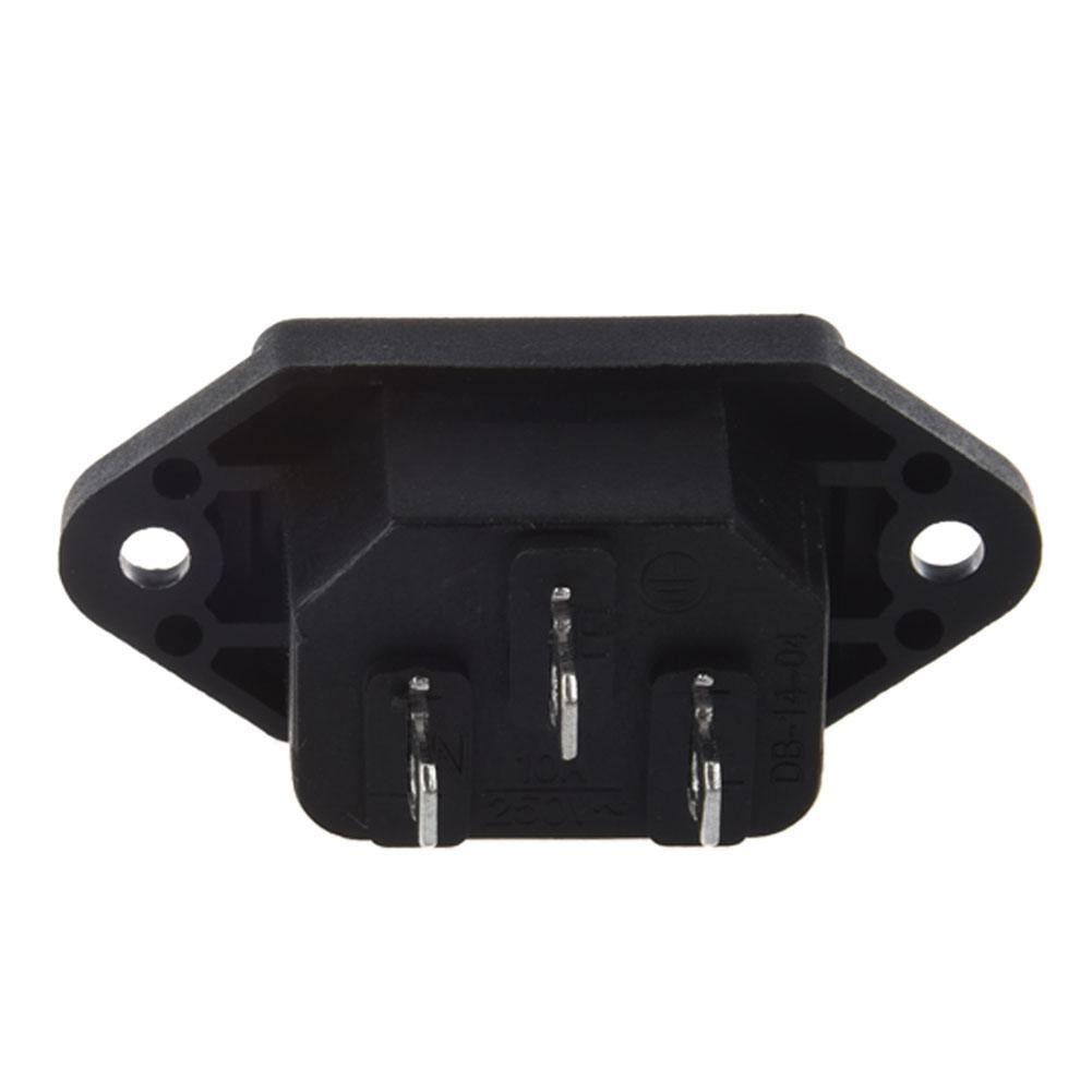 Ac Power Socket C14 Pin Socket Ear Fixed Hole Computer Rice Socket ...