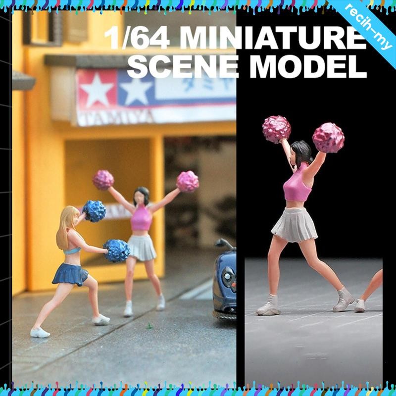 [RecihMY] 1/64 Scale Cheerleader Girl Model People Figure Layout Tiny ...