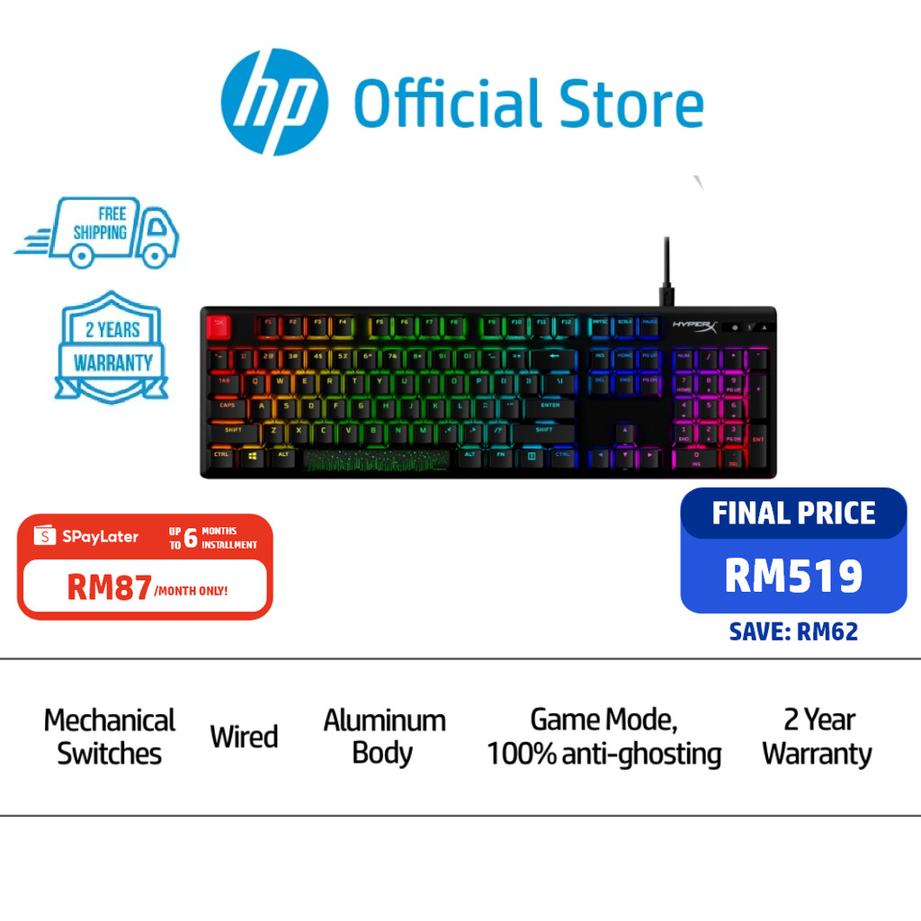 HP HP HyperX Alloy Origins PBT HX Red - Mechanical Gaming Keyboard ...