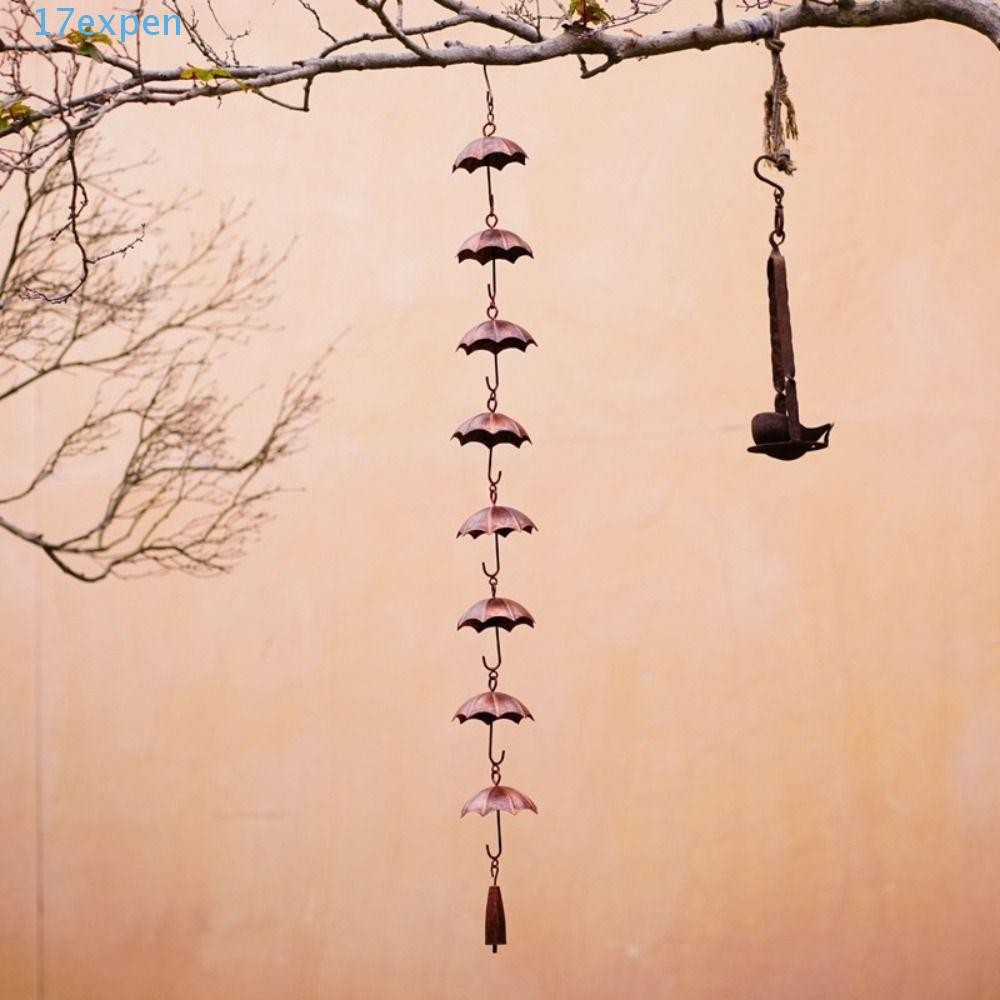 EXPEN Umbrella Shaped Pendant, Metal Vintage Eaves Rain Chain, Roof ...