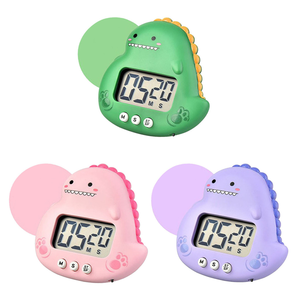 Digital Kitchen Timer Cute Cartoon Dinosaur Digital Timer Display Alarm ...
