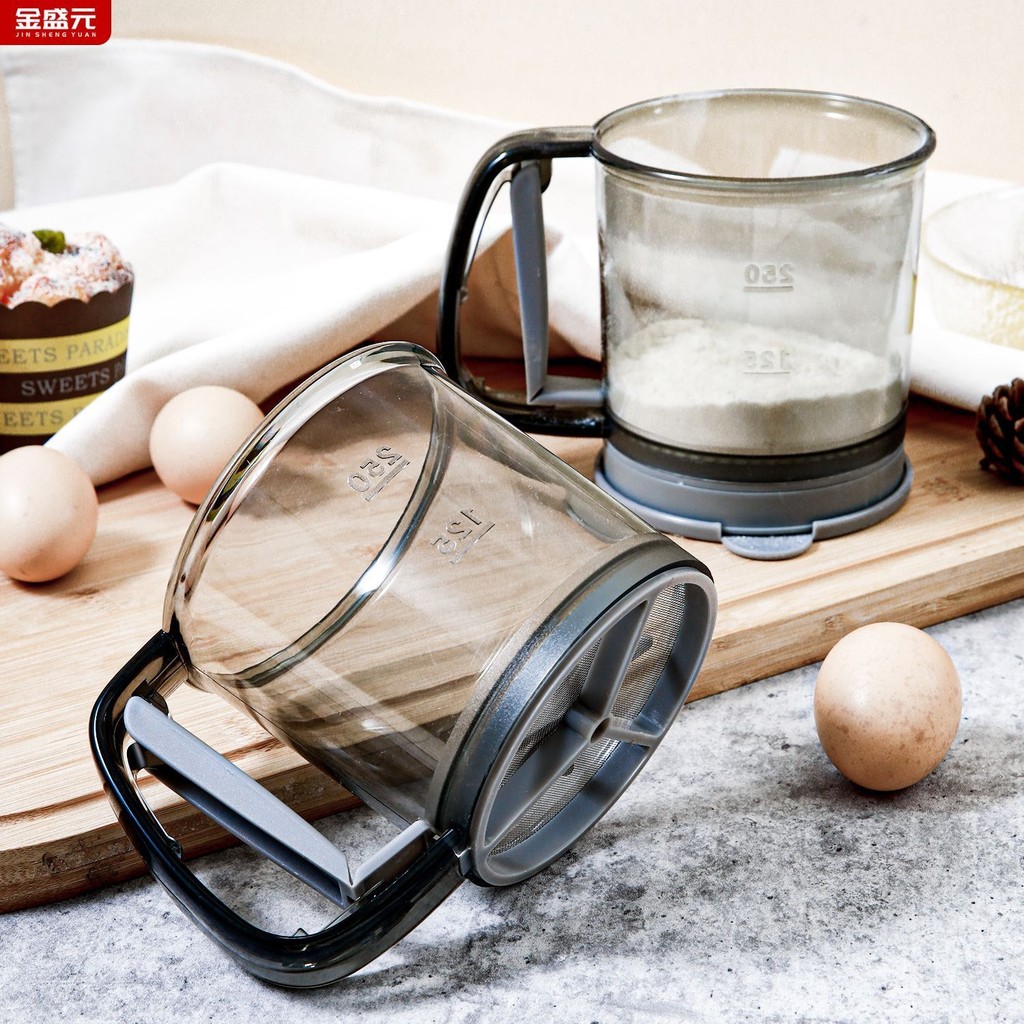 Cup Flour Ultra-Fine Handheld Semi-Automatic Sieve Filter Mesh Sieve ...