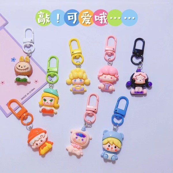 keychain crochet couple keychain keychain cute 2024 Kartun Gelembung ...