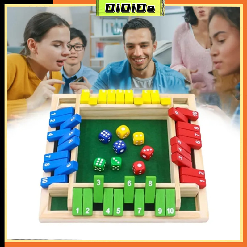 Shut The Box Dice Game Board Games For Family Wooden Board Game Math ...